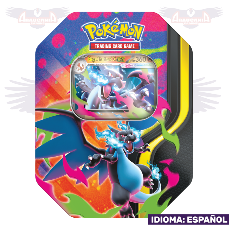 Pokémon TCG – Mega Charizard Tin – Mega Charizard X ex [Español ...